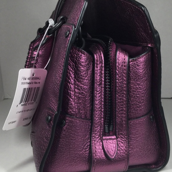 Coach | Bags | Coach Metallic Mauve Leather Mercer 24 Satchel | Poshmark